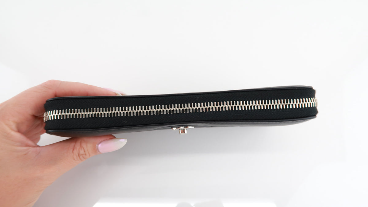 Chanel Lambskin Twist Lock Zippy Wallet Black – DAC